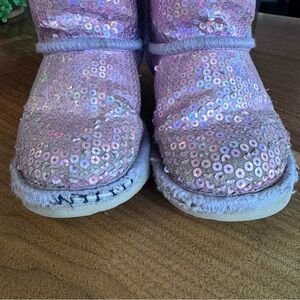 UGG | Shoes | Ugg Girls Classic Ii Stellar Pink Iridescent Sequin Boots ...